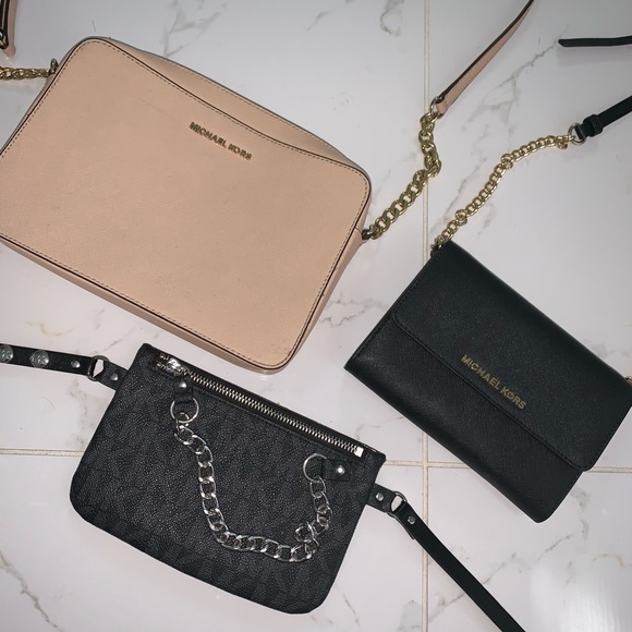 Michael Kors | Bags | Michael Kors Crossover Purses Gold Silver Chain ...